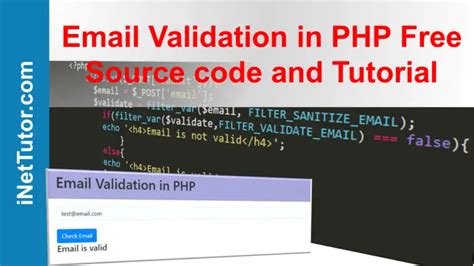 Email Validation In PHP Free Source Code And Tutorial INetTutor