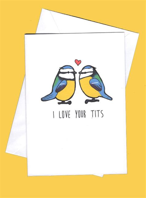 Funny Valentine Card I Love Your Tits Funny Valentines Love Etsy