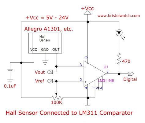 Lm311 Comparator Circuit Circuit Diagram
