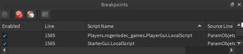 Why Do Breakpoints In A Localscript Appear Twice In The Breakpoints