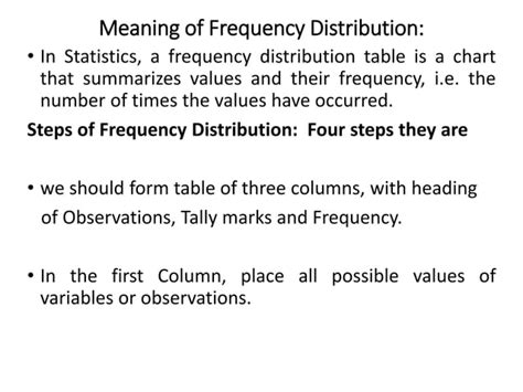 Frequency Distribution Table 1 Ppt