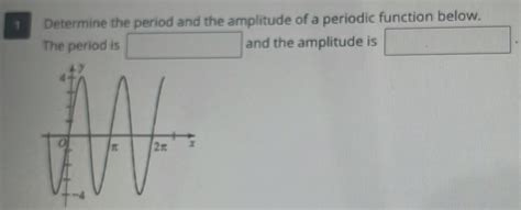 1 Determine The Period And The Amplitude Of A Periodic Function Below The Period Is An [calculus]