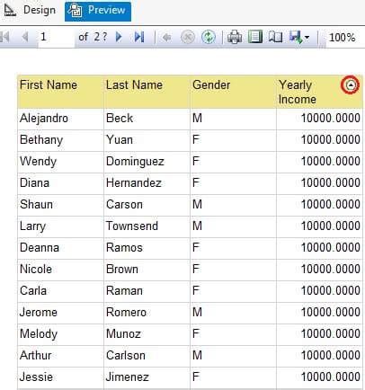 Interactive Sorting For A SSRS Report