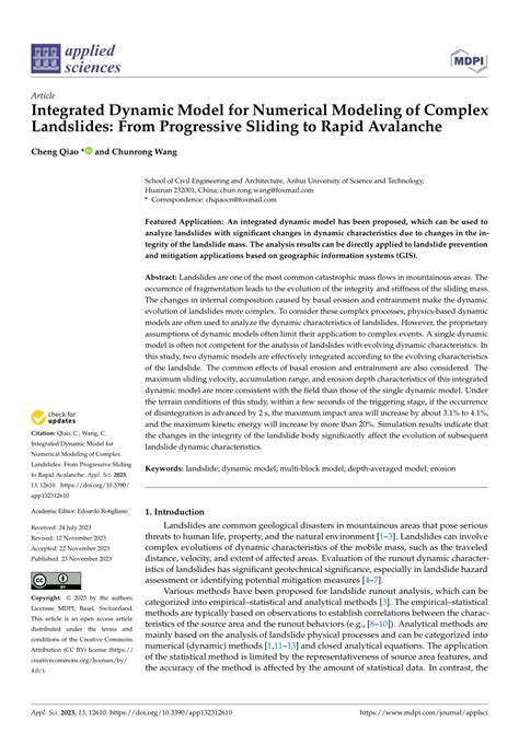 Pdf Integrated Dynamic Model For Numerical Modeling Of Complex