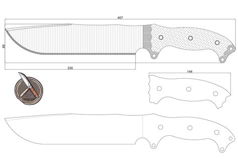 Expert Crafted Bushcraft Knife Template Download Pdf Dxf Dwg For