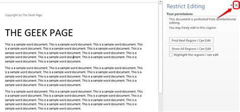 How To Prevent Editing Of The Header Footer Of A Word Document
