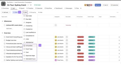filtering and sorting custom fields