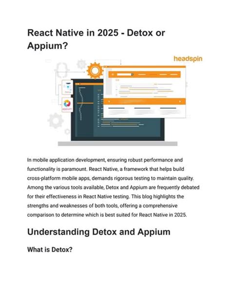 React Native In 2025 Detox Or Appium Pdf