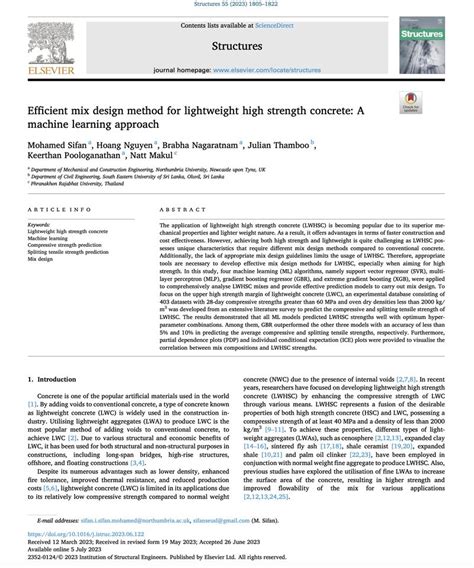 Aprofessor Keerthan Poologanathan On Linkedin Concrete Lightweight Machinelearning