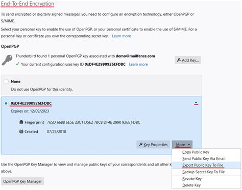 How To Export Your Openpgp Public Key From Thunderbird