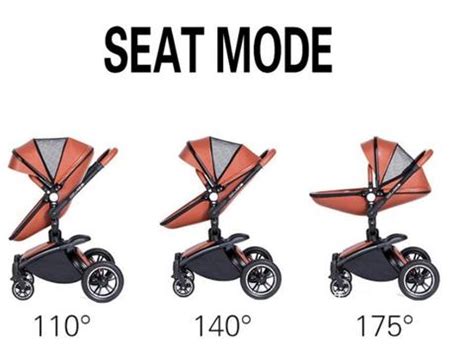 New Max Of Aulon Luxury 2-in-1 Baby Stroller With Bassinet Leather 360 ...