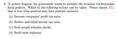 solved 9 2 points suppose the government wants to