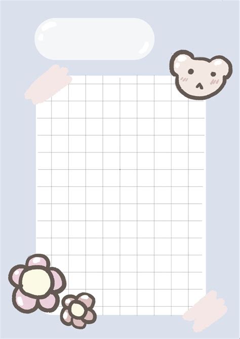 Cute Blue Notepad Template