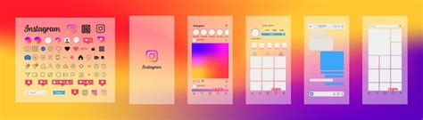 Instagram 이야기 인터페이스 템플릿 무료 벡터