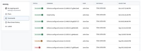 managing entities issuing commands palantir