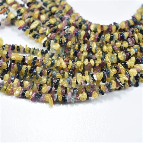 Multi Sapphire Smooth Uncut Beads Natural Sapphire Chips Beads 3 3
