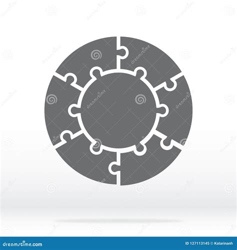 Simple Icon Circle Puzzle In Gray Simple Icon Circle Puzzle Of The Six
