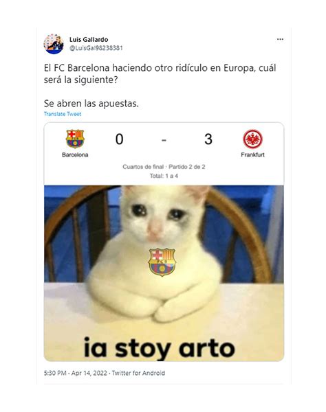 Барселона була ліквідована з Ліги Європи проти Айнтрахта Франкфурта і спалахнули меми життя