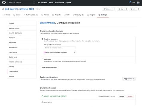 GitHub Actions Limit Which Branches Can Deploy To An Environment GitHub Changelog