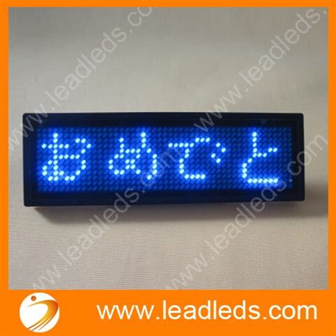 Blue Scrolling LED Name Badge Tag Programmable Sig Grandado
