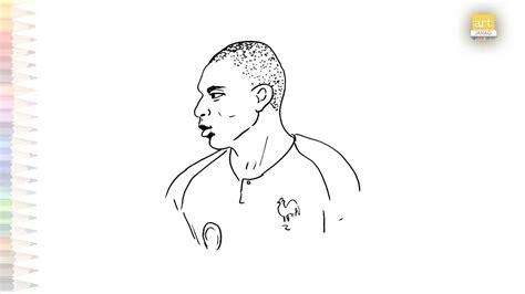 Kylian Mbappé Drawing 05 Outline Drawings Easy How To Draw Kylian