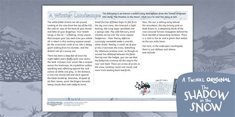 A Winter Landscape Setting Description Example Text Twinkl