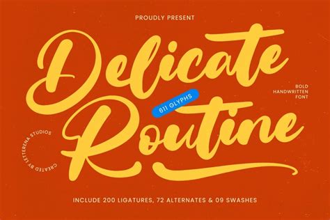 delicate routine bold handwritten font