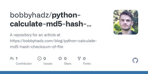 Github Bobbyhadz Python Calculate Md Hash Checksum Of File A Repository For An Article At