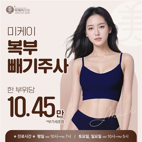 다이어트엔 미케이 복부주사 할인 가격 후기 전후 효과 정보 By 미케이의원 여신티켓 국내 1등 피부과 성형외과 플랫폼