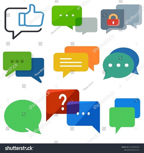 Chat Bubble Icon Collection Vector Messages Stock Vector Royalty Free Shutterstock