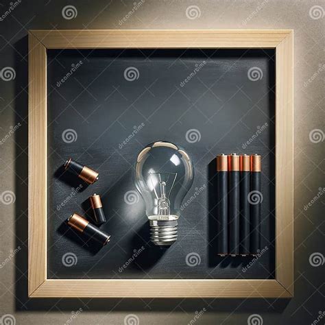 Led Bulb And Batteries In The Trash Can Garbage Sorting Concept Stock Illustration