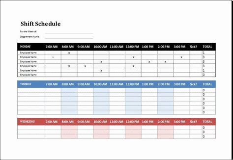 Monthly Shift Schedule Template Inspirational Employee Shift Schedule