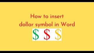 How To Insert Dollar Symbol In Word Pdf Browser Mp Mp Download Tubidy Skin