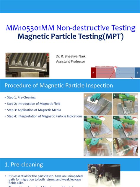 Mm105301mm Non Destructive Testing Magnetic Particle Testing Mpt Pdf Magnetic Field Magnet