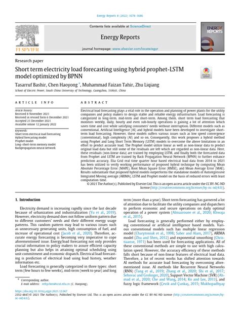 Short Term Electricity Load Forecasting Using Hybrid Prophet Lstm Model
