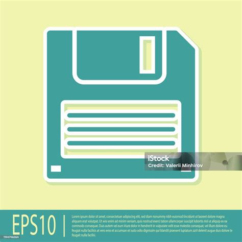 노란색 배경에 고립 된 컴퓨터 데이터 저장 아이콘에 대 한 녹색 플로피 디스크 디스켓 기호입니다 평면 디자인입니다 벡터 일러스트 0명에 대한 스톡 벡터 아트 및 기타 이미지