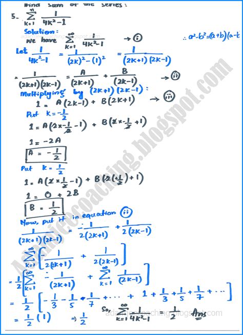 Adamjee Coaching Miscellaneous Series Exercise 5 4 Mathematics 11th