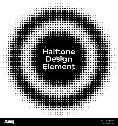 Halftone Design Element Circle Frame Dotted Background Round Border