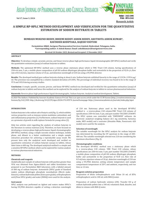 Pdf A Simple Rp Hplc Method Development And Verification For The