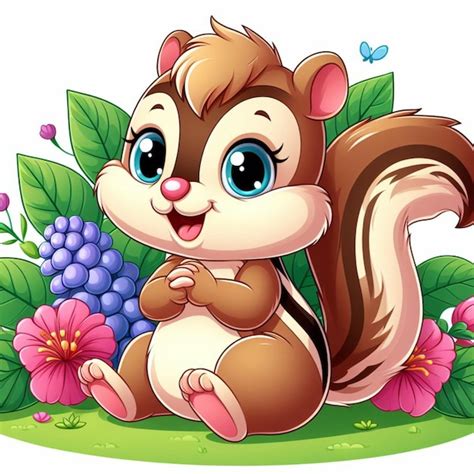 Premium Vector Cute Chipmunk Vector Cartoon Illustration