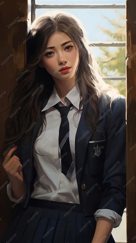 Premium Ai Image An Anime School Girl In Uniform Ai Generated Art