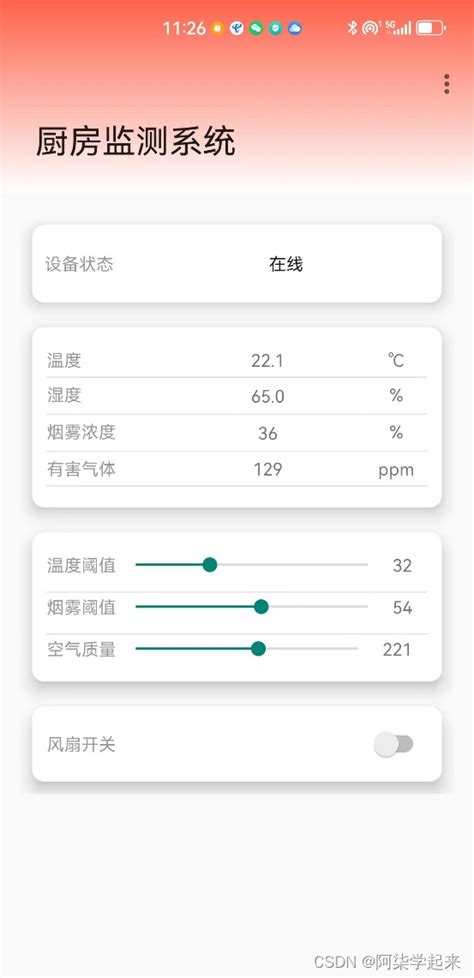 物联网毕设 智能厨房监测报警（stm32 云 app） stm32阿里云界面监控报警 csdn博客