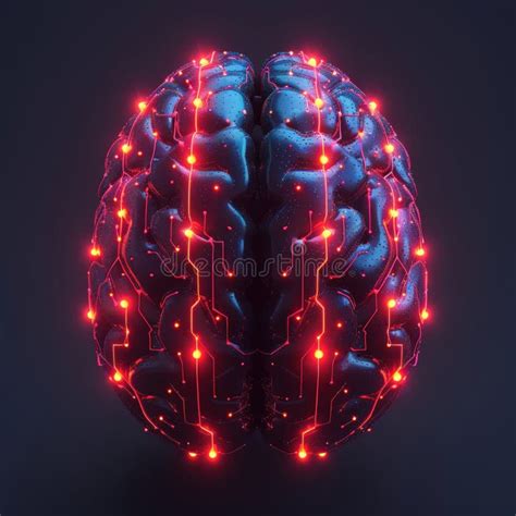 Digital Brain with Glowing Circuits Representing Neural Connections Stock Photo - Image of ...