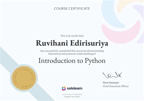 Python Sololearn Ruvihani Edirisuriya