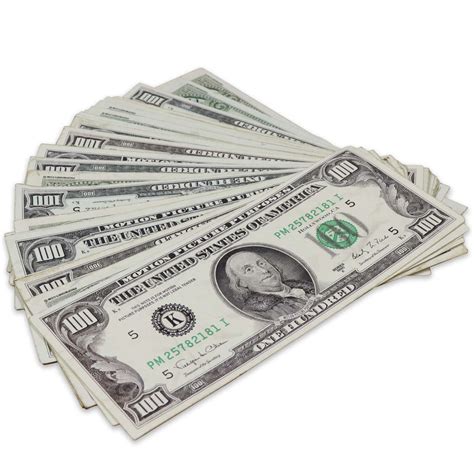 100 Prop Money Bills Full Print 100 Movie Prop Money Bills