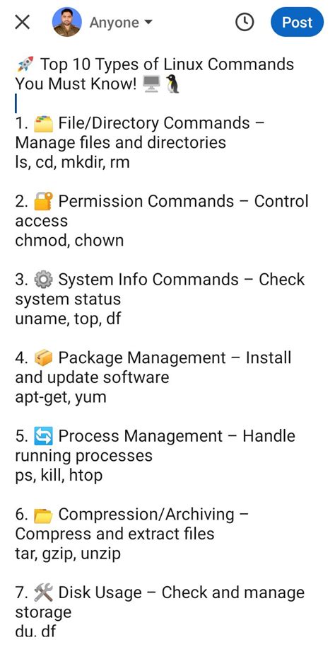 Azmat Ullah On Linkedin 🚀 Top 10 Types Of Linux Commands You Must Know