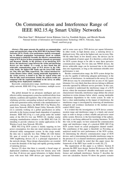 Pdf On Communication And Interference Range Of Ieee 802 15 4g Smart Utility Networks