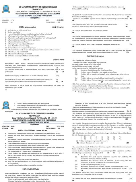 Dbdm Fds Ds Model Qp Pdf No Sql Algorithms And Data Structures