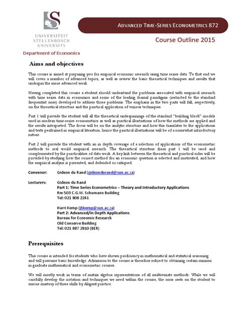 Advanced Time Series Econometric Pdf Pdf Time Series Econometrics