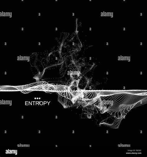 array with dynamic emitted particles water splash imitation abstract